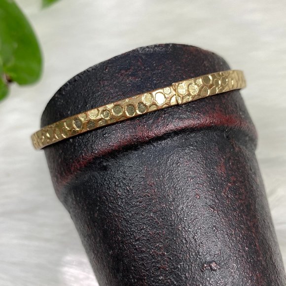 Vintage | Jewelry | Gold Tone Etched Textured Bangle Bracelet | Poshmark